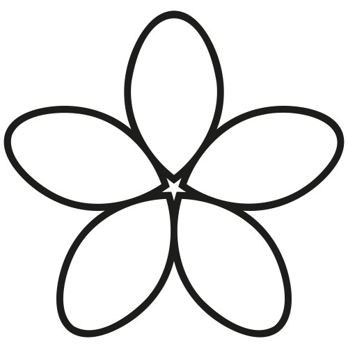 Flower black outline isolated on white background Vector Image