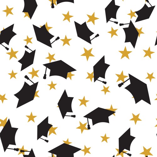 Graduation caps in the air graduate background Vector Image