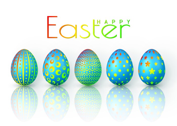 Happy easter watercolor hand painted set Vector Image