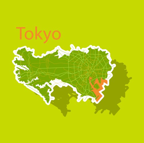 Japan tokyo - top view map showing streets design Vector Image