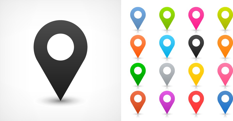 Location pin icon symbol sign isolated Royalty Free Vector