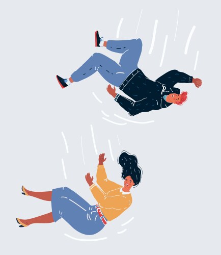 Cartoon sad skater falling of his skateboard Vector Image