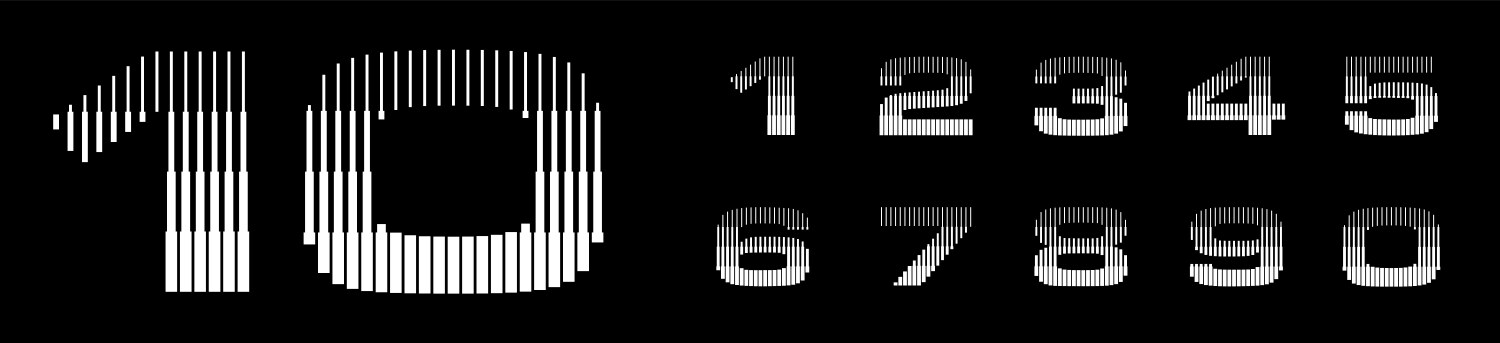 Number line stripe set Royalty Free Vector Image