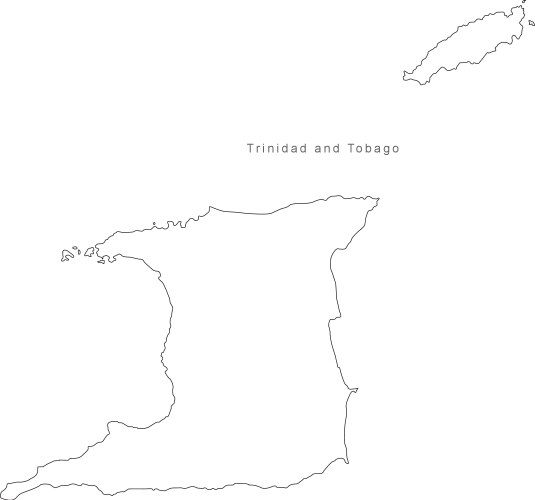 Trinidad and tobago silhouette map Royalty Free Vector Image
