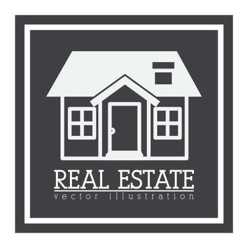 Real estate sign white icon with soft Royalty Free Vector