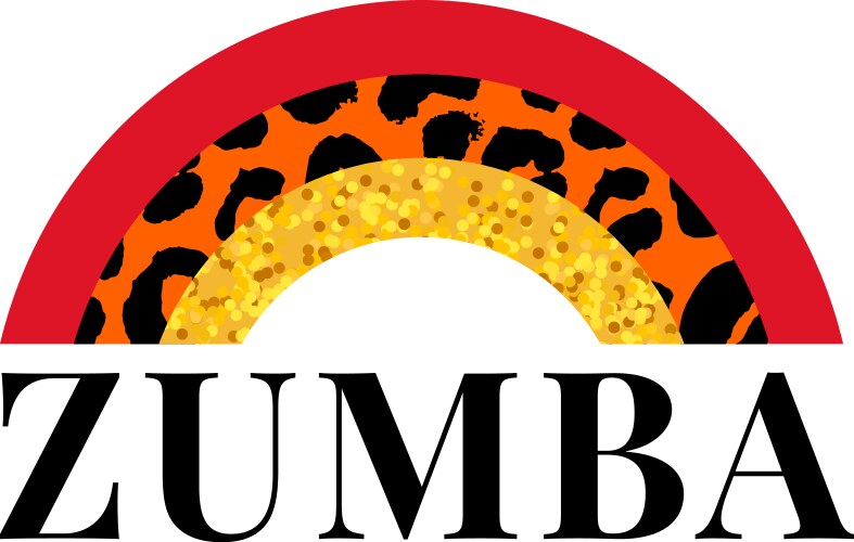 Zumba dance studio text calligraphy word banner Vector Image