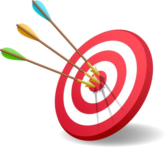 Aim arrow icon cartoon style Royalty Free Vector Image