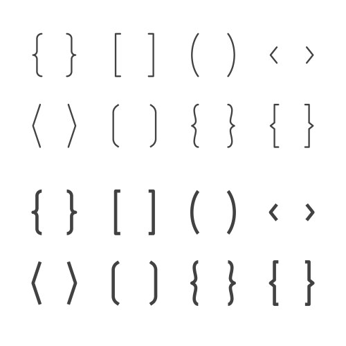 Hand drawn of square brackets Royalty Free Vector Image