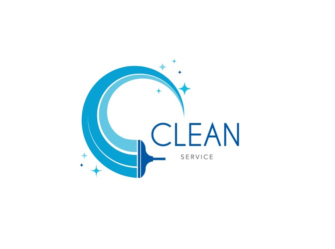 Simple cleaning service logotype Royalty Free Vector Image