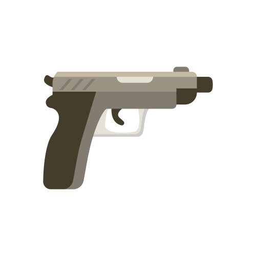 Pistol gun icon in flat style firearm symbol Vector Image