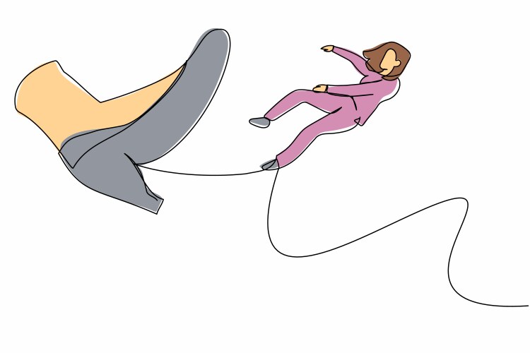 Single continuous line drawing failed Royalty Free Vector