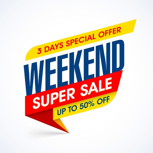 Wow best sale ever weekend offer banner Royalty Free Vector