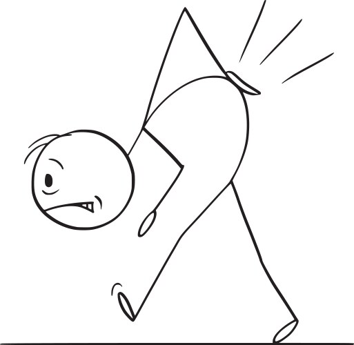 Cartoon man suffering pain or backache Royalty Free Vector