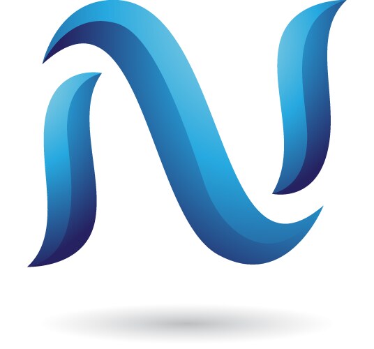 Red glossy snake shaped letter n Royalty Free Vector Image