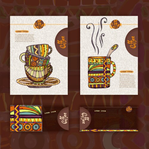 Coffee shop horizontal menu template Royalty Free Vector