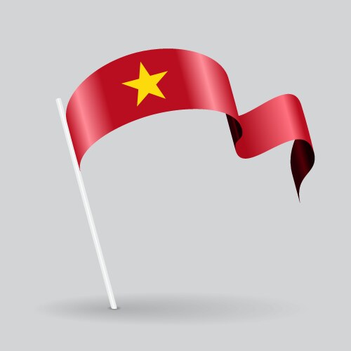 Vietnamese flag wavy ribbon background Royalty Free Vector