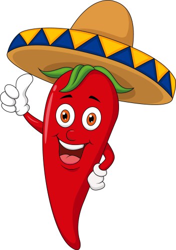 Chili cartoon playing maracas Royalty Free Vector Image