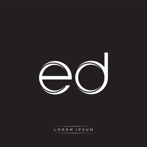 Ed logo with triangle shape and circle rounded Vector Image