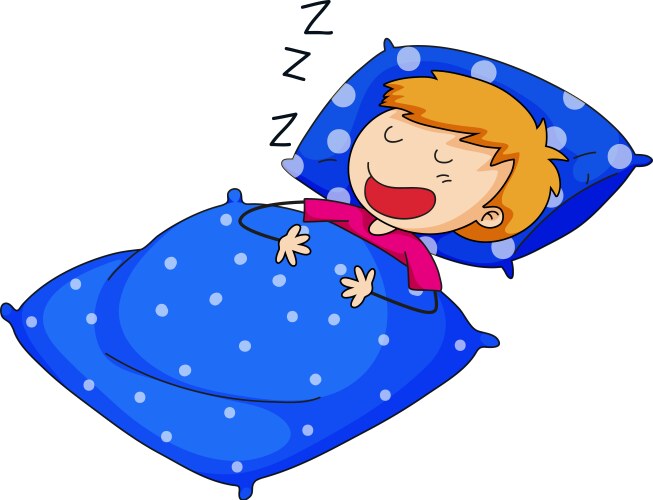 Cartoon sleeping lion in a bed Royalty Free Vector Image