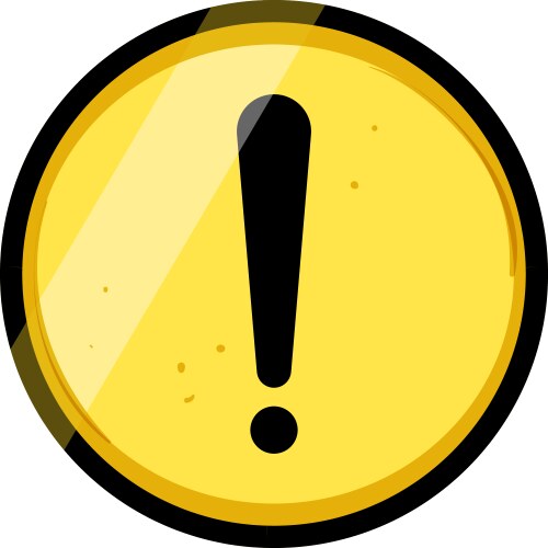 Triangle yellow warning sign cartoon Royalty Free Vector