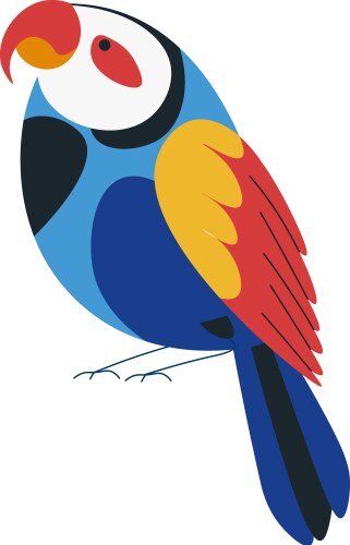 Cartoon blue budgie parakeet on white background Vector Image