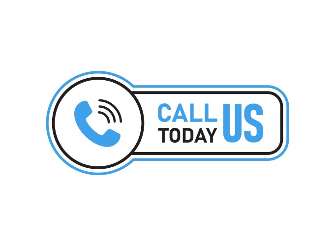 Call us button icon in flat style phone number Vector Image
