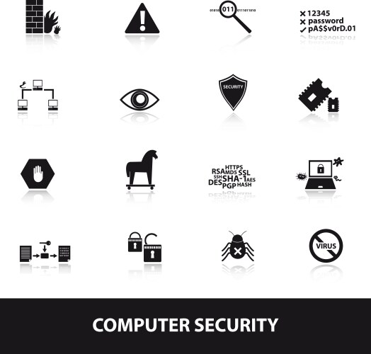 Computer network connections icons and topology Vector Image