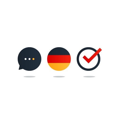 German language school logo course concept Vector Image