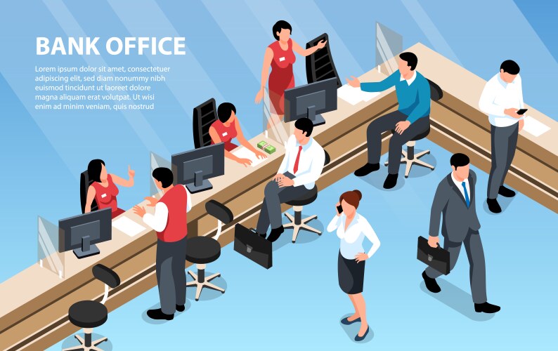 Bank mini poster set Royalty Free Vector Image