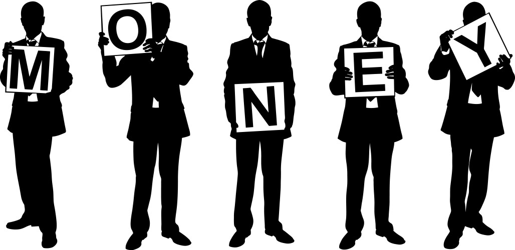 Set of people holding team sign Royalty Free Vector Image