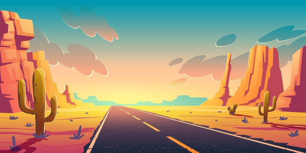 Texas desert sunset landscape abstract art Vector Image