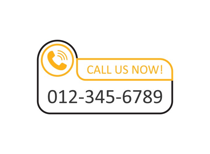 Call us button icon in flat style phone number Vector Image