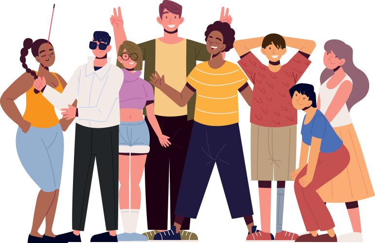 Multicultural teamfriends unity in diversity Vector Image