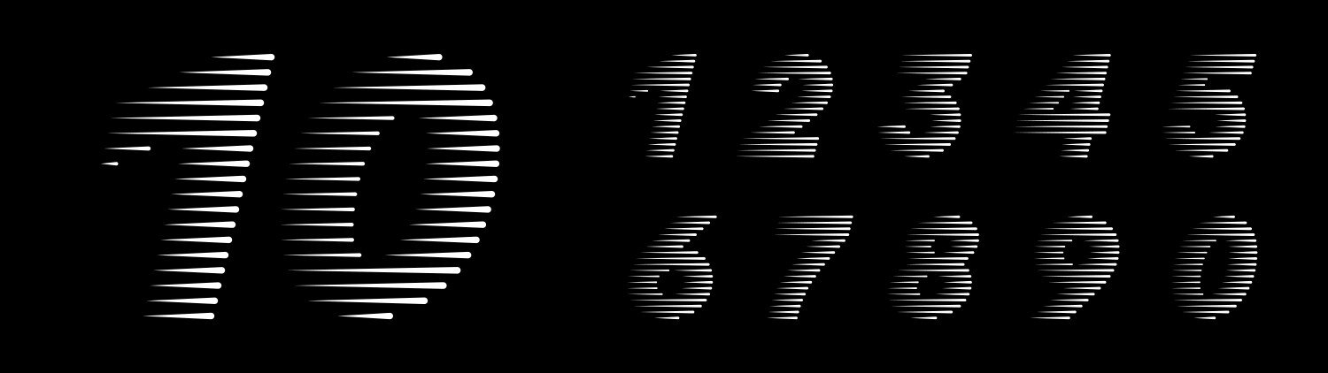 Number line stripe set Royalty Free Vector Image