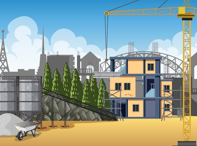 Construction site in paper Royalty Free Vector Image