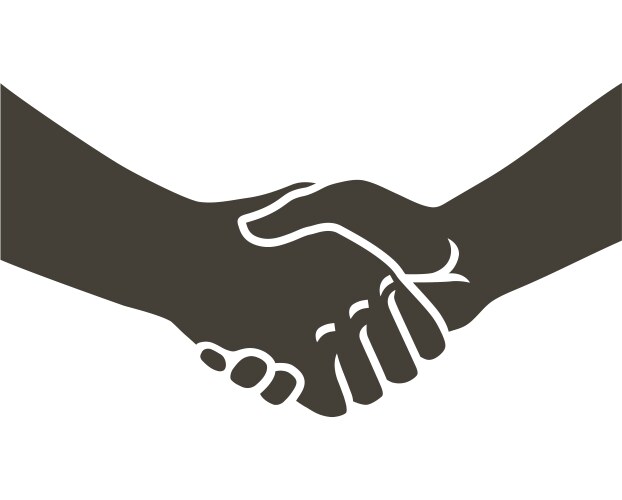 Two hands shaking each other partners handshake Vector Image