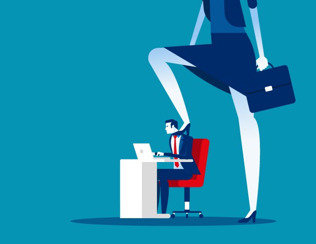 Hard work poster with boss loads the employee Vector Image