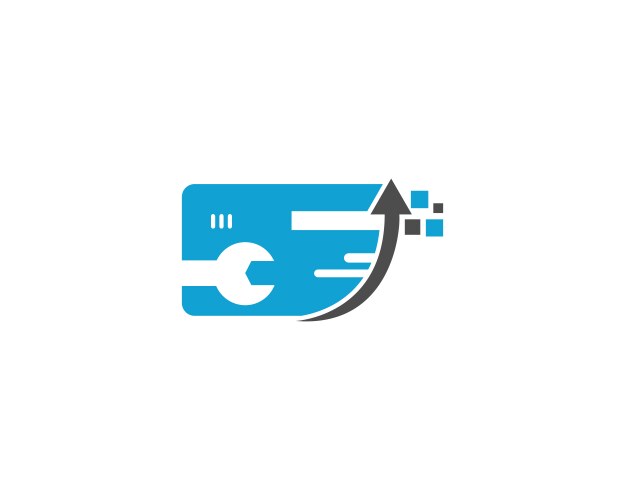 Credit card system recovery logo design Royalty Free Vector