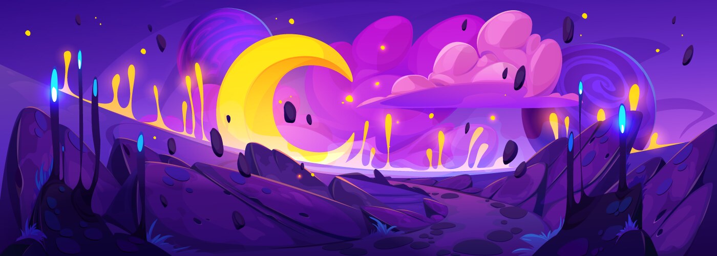 Fantasy alien planets for ui space game Royalty Free Vector