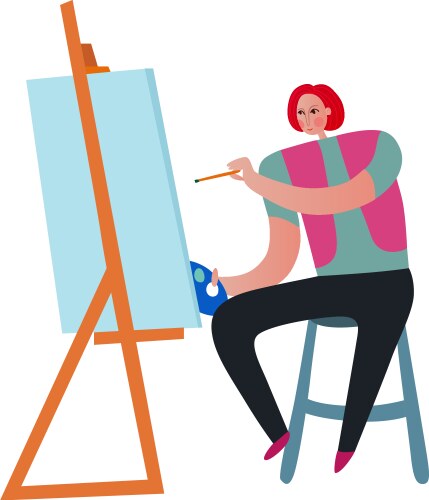 Artist painting canvas Royalty Free Vector Image