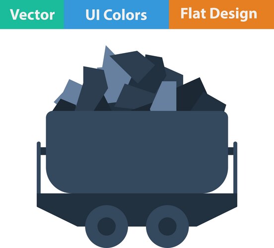 Coal trolley on a white background Royalty Free Vector Image