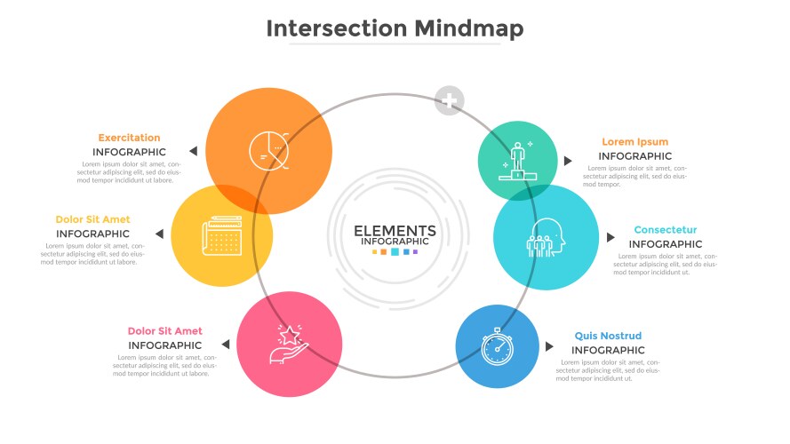 Abstract mind map infographic template Royalty Free Vector
