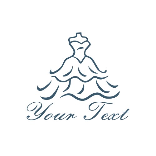 Wedding bridal wear fashion boutique gown logo Vector Image