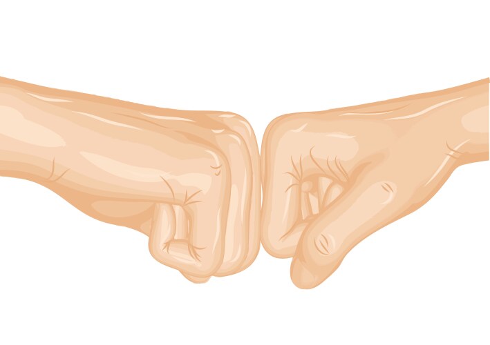 Two fists bumping together Royalty Free Vector Image