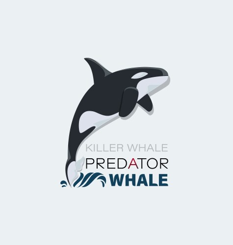Black killer whale logo icon Royalty Free Vector Image