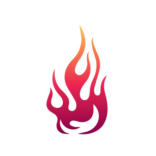 Red fire flame icons isolated on white background Vector Image