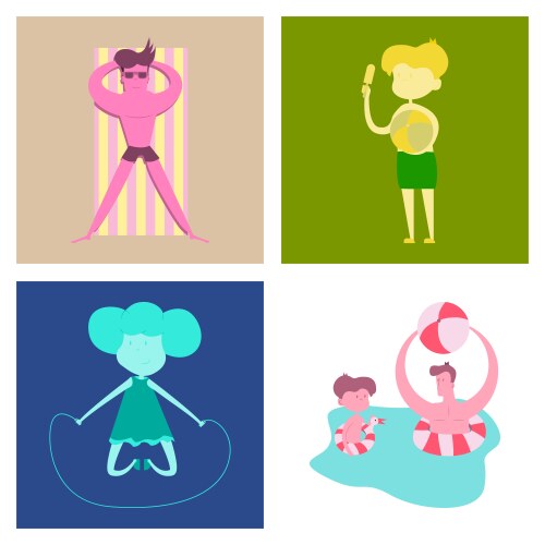 Pool party summer water activities scene Vector Image