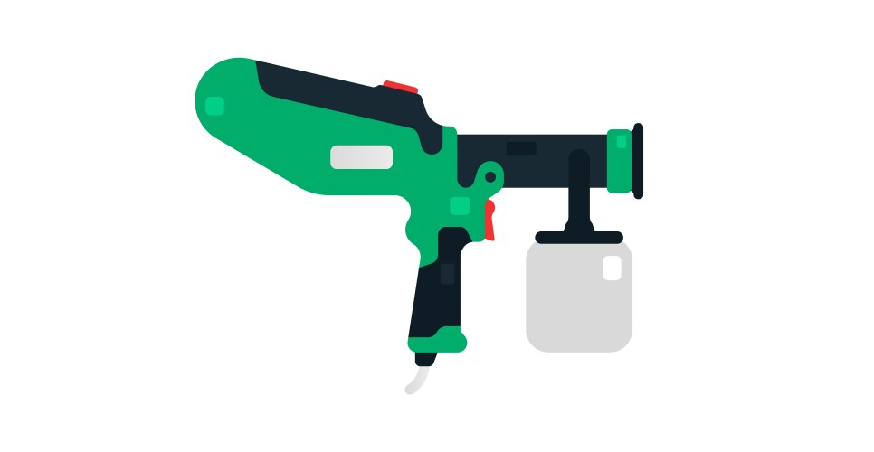 Spray gun for painting and color paint Royalty Free Vector