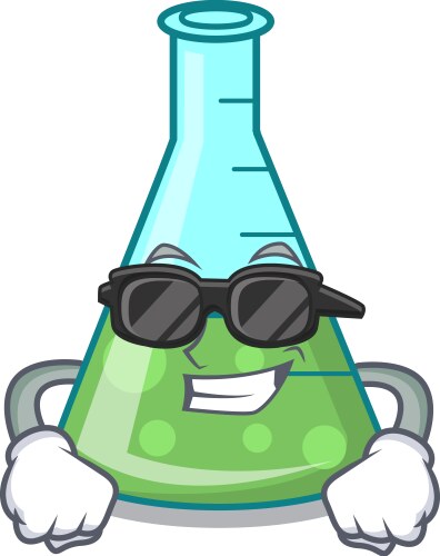 Student science beaker character cartoon Vector Image