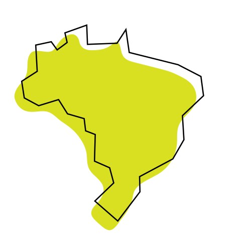 Brazil simplified map Royalty Free Vector Image